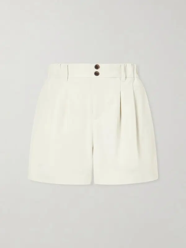Varley Tansy Pleated Woven Shorts - Neutrals