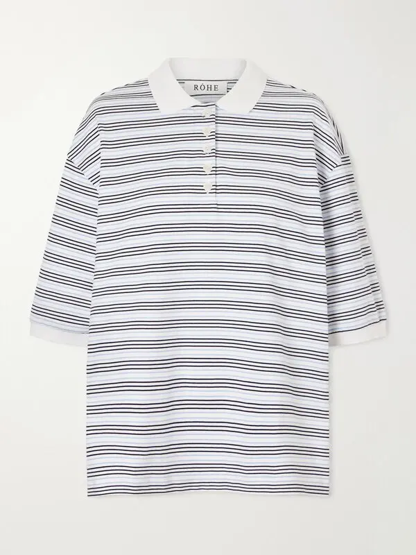 RÓHE Oversized Striped Organic Cotton-jersey Polo Shirt