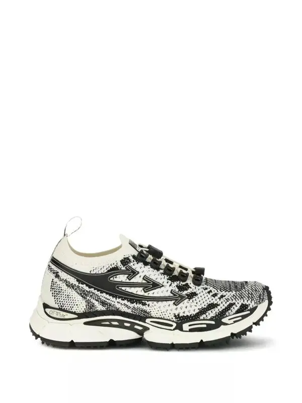 Off-White Be Right Back" Knit Logo Sneakers - Neutrals