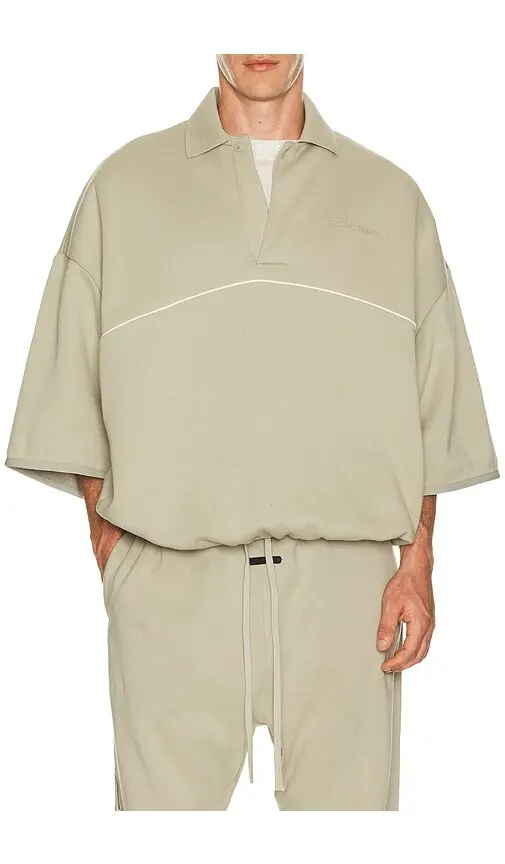 Fear Of God Active Trace" 3/4 Sleeve Polo Sweatshirt - Grey