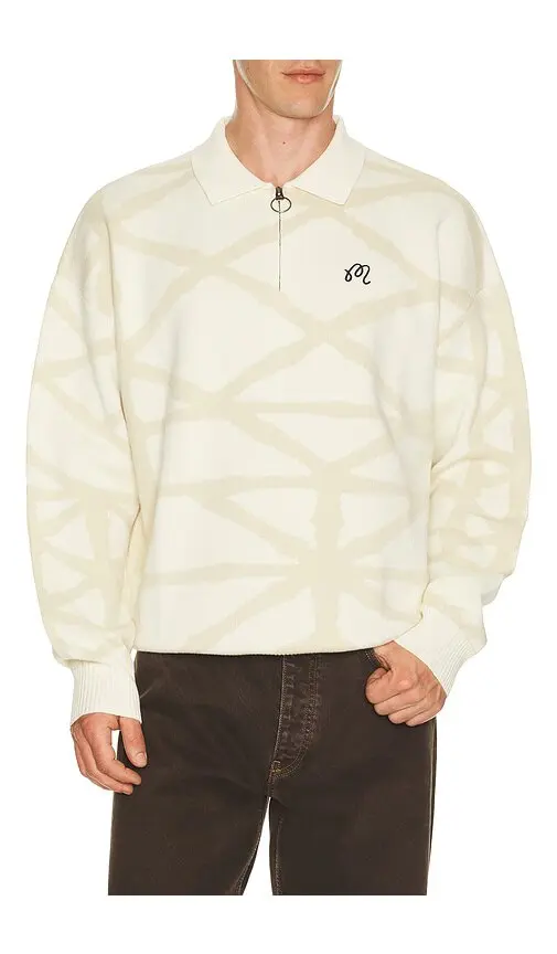 MALBON Verdant Quarter Zip Sweater - Cream