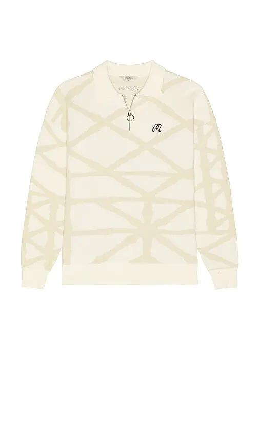 MALBON Verdant Quarter Zip Sweater - Cream