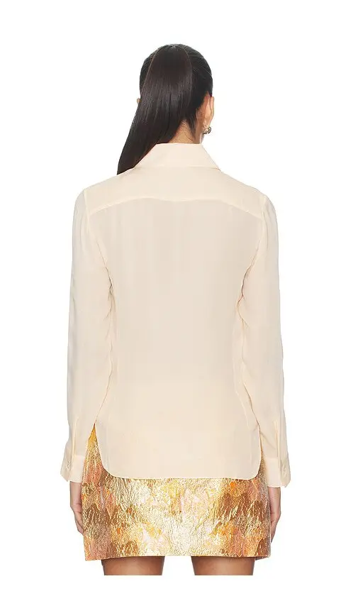 Renggli Silk Georgette Button Up Shirt - Peach