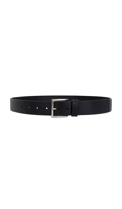 Vince 35mm Flat Leather Belt With Silver-tone Buckle