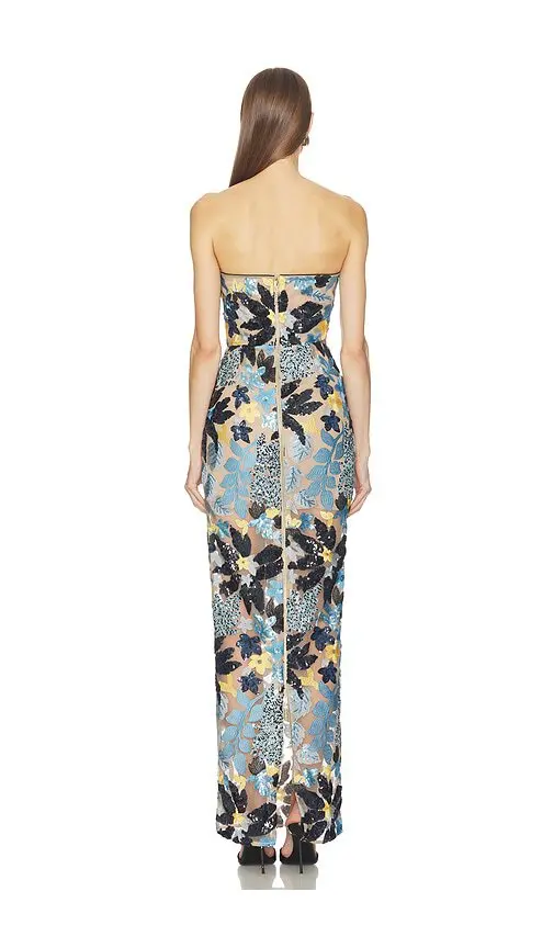 BRONX BANCO Strapless Maxi Dress - Blue