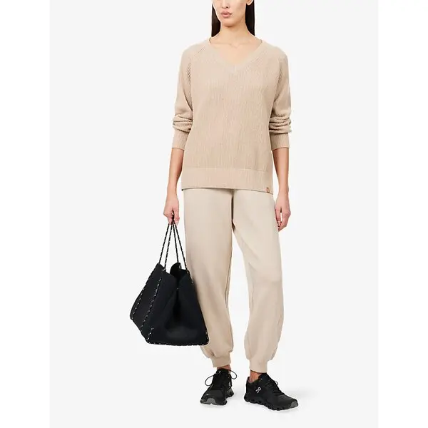 NOW YOU LIVE Laughton V-neck Knitted Cotton Jumper