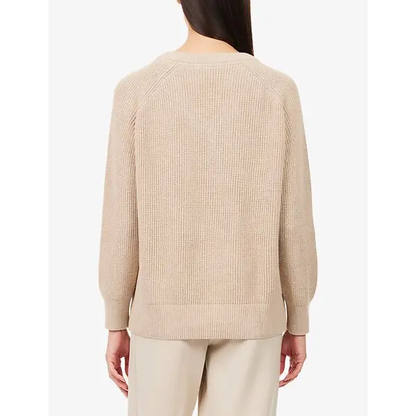 NOW YOU LIVE Laughton V-neck Knitted Cotton Jumper