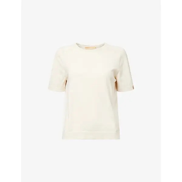 NOW YOU LIVE Somerby Knitted Cotton T-shirt - Ecru