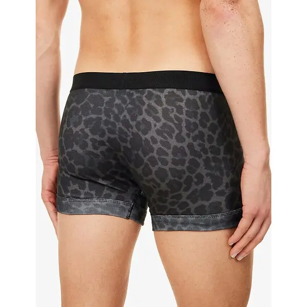 TOM FORD Cheetah-print Stretch-cotton Boxer Briefs - Ink