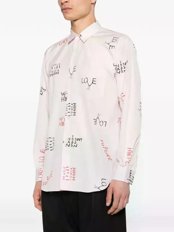 Comme Des Garçons Letters-print Shirt - Pink