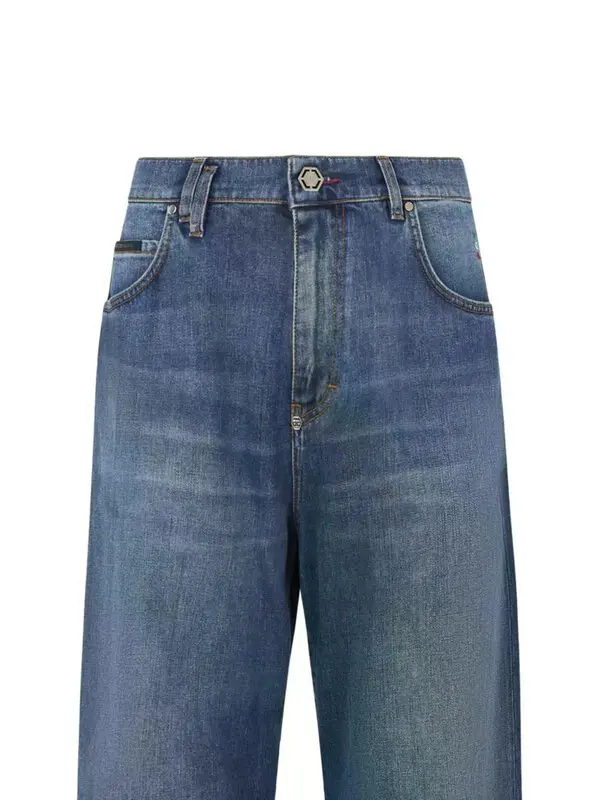 Philipp Plein Stone-washed Straight Leg Jeans