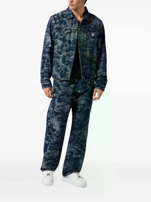 Philipp Plein Skull Print Jeans