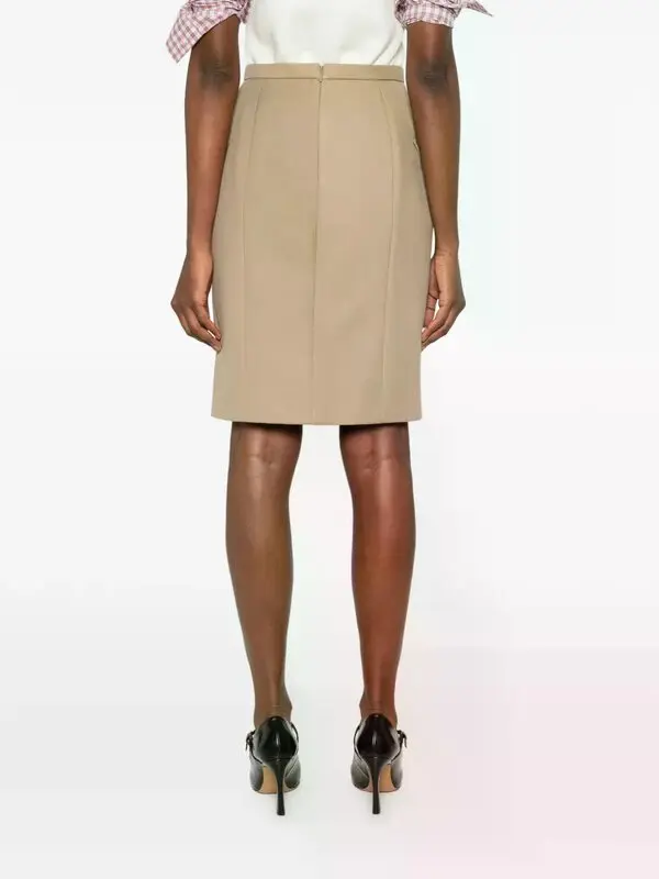 N°21 Khaki Green Mini Skirt With Zip Fastening And Front Pockets - Neutrals