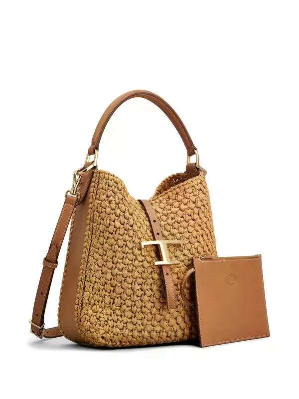 TOD'S Woven Tote Bag With Logo Appliqu