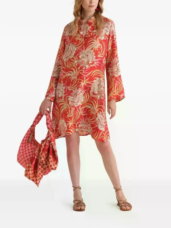 Malìparmi Floral Print Mini Dress - Red