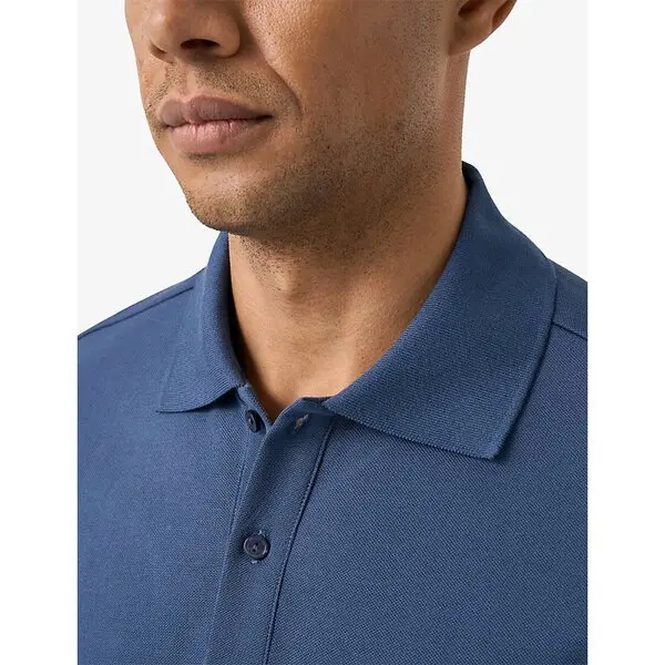 Eton Short-sleeved Cotton-piqué Polo Shirt - Mid Blue