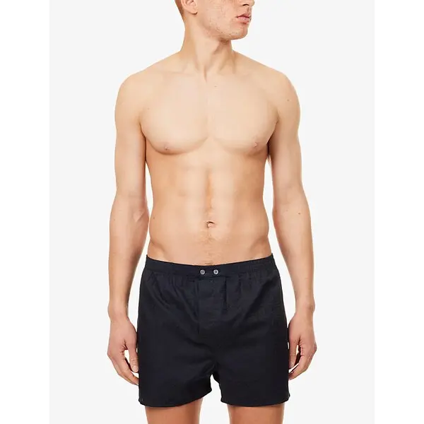Derek Rose Classic-fit Cotton Boxer Shorts - Black