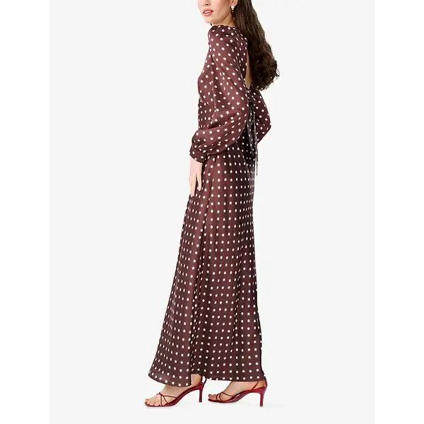 OMNES Francoise Star-print Satin Maxi Dress