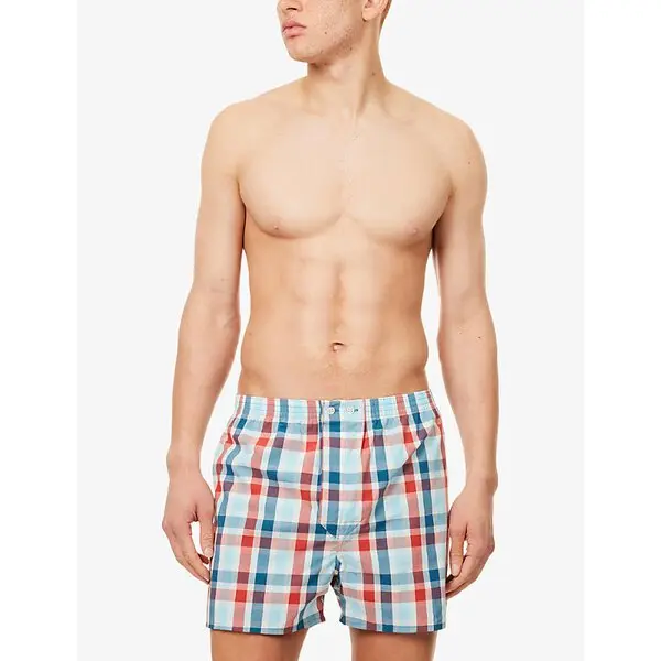 Derek Rose Classic-fit Cotton Boxer Shorts - Blue
