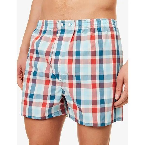 Derek Rose Classic-fit Cotton Boxer Shorts - Blue
