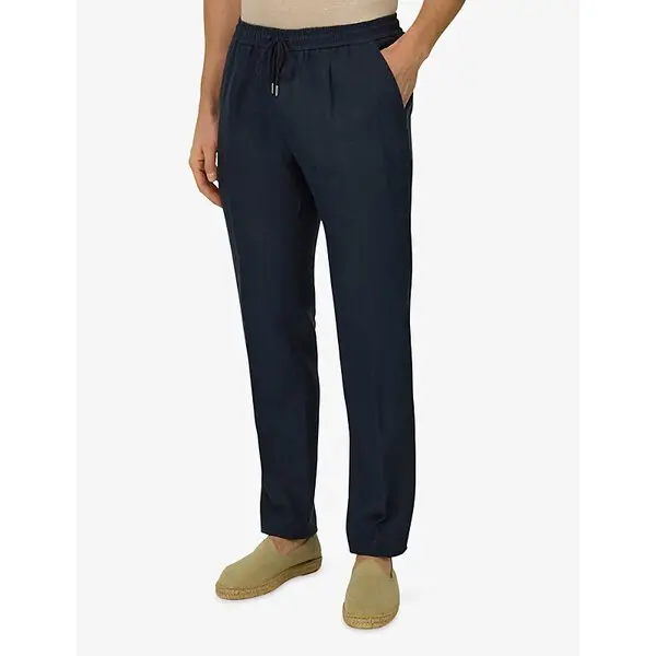 Boggi Milano City Tapered-leg Linen Trousers
