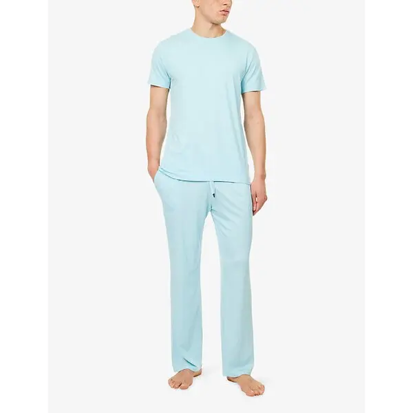 Derek Rose Basel 25 Modal-jersey Trousers - Blue
