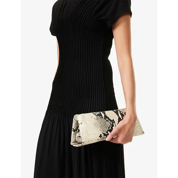 VERAFIED Embossed Leather Shoulder Bag - Phython