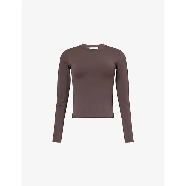 THE COUTURE CLUB Sculpting Long-sleeve Stretch-jersey Top - Chocolate