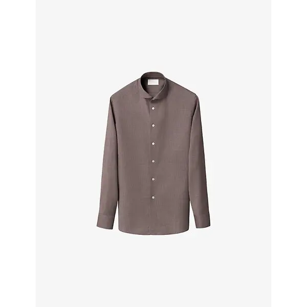 Eton Semi Solid Slim-fit Merino-wool Shirt - Red