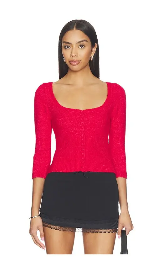 GUIZIO Rocie Sweetheart Cardigan - Red