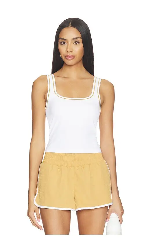 Varley Barney Piped Tank Top - White