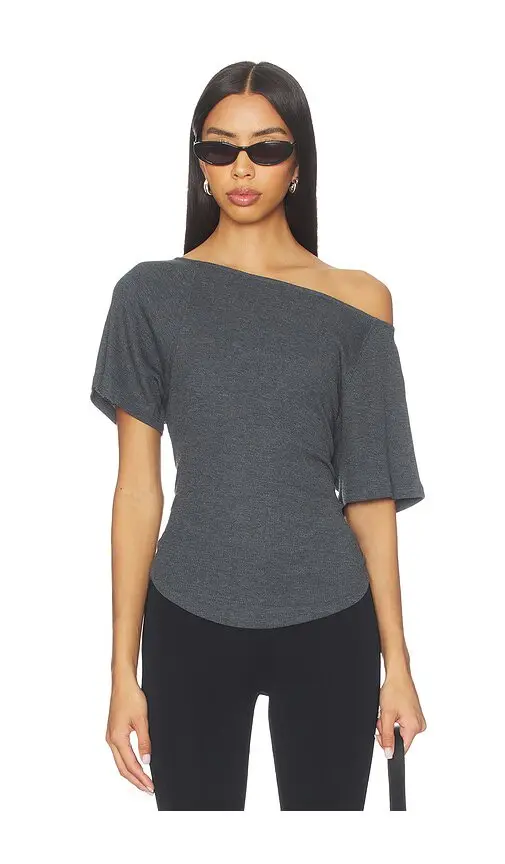 Free People X Lucy Off The Shoulder Tee - Black
