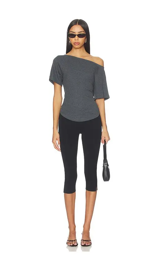 Free People X Lucy Off The Shoulder Tee - Black