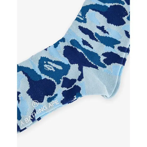 A BATHING APE Camouflage Crew Socks - Blue
