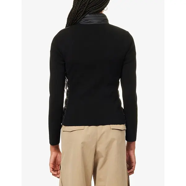 Moncler Hybrid Nylon And Wool Down Cardigan