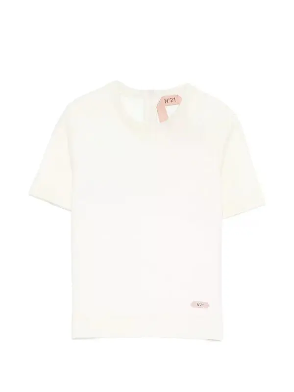 N°21 Round Neck Short Sleeve Sweater - Neutrals