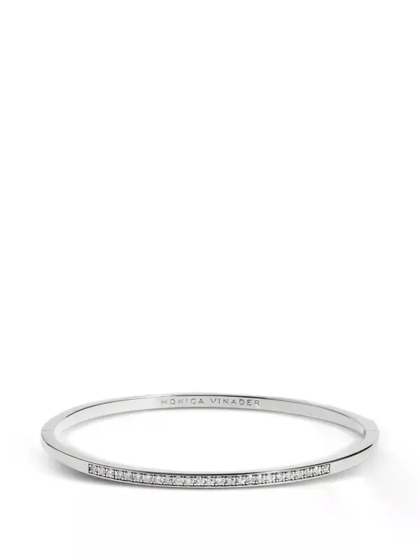Monica Vinader Essential Diamond Bangle Bracelet - Silver