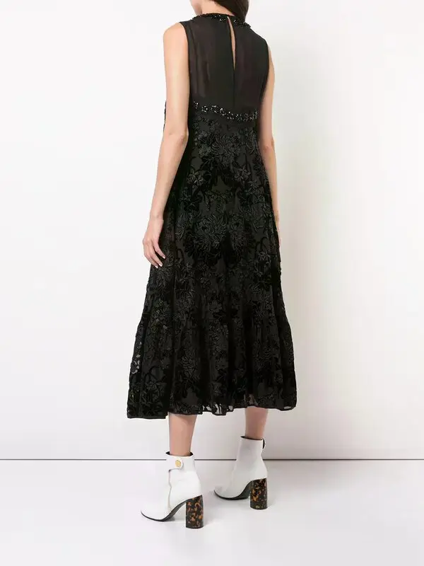 Rochas Floral Brocade Midi Dress