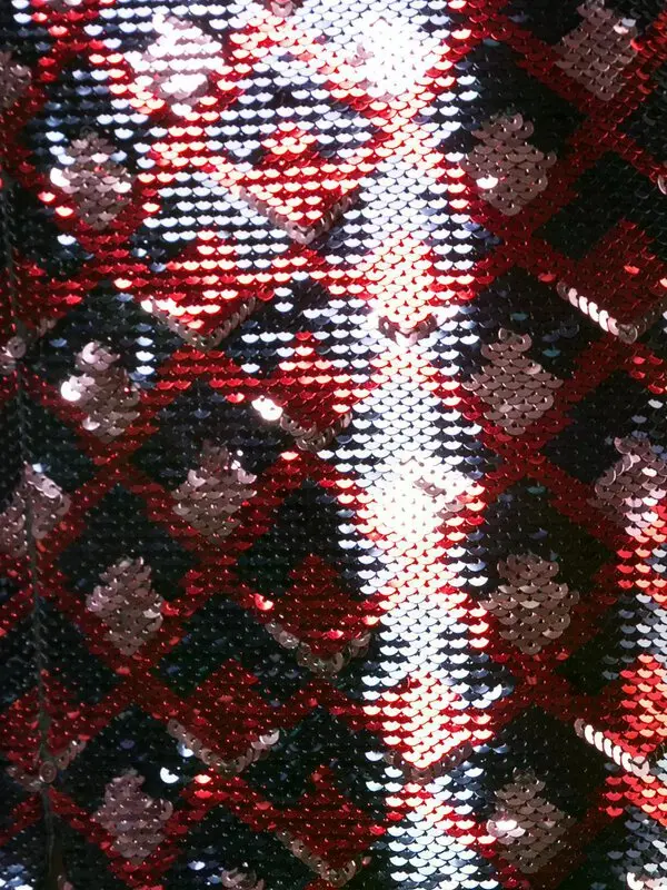 Rochas Sequin Geometric Pattern Midi Skirt