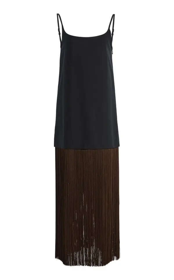 Alaïa Fringe Slip Dress - Black