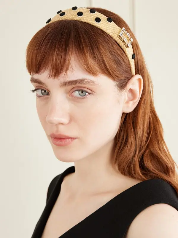 ROGER VIVIER Embellished Raffia Headband