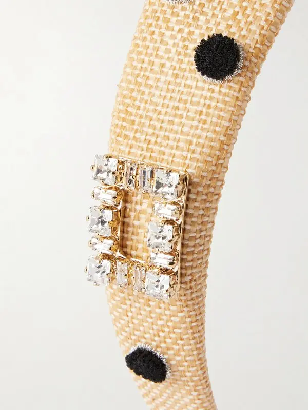 ROGER VIVIER Embellished Raffia Headband