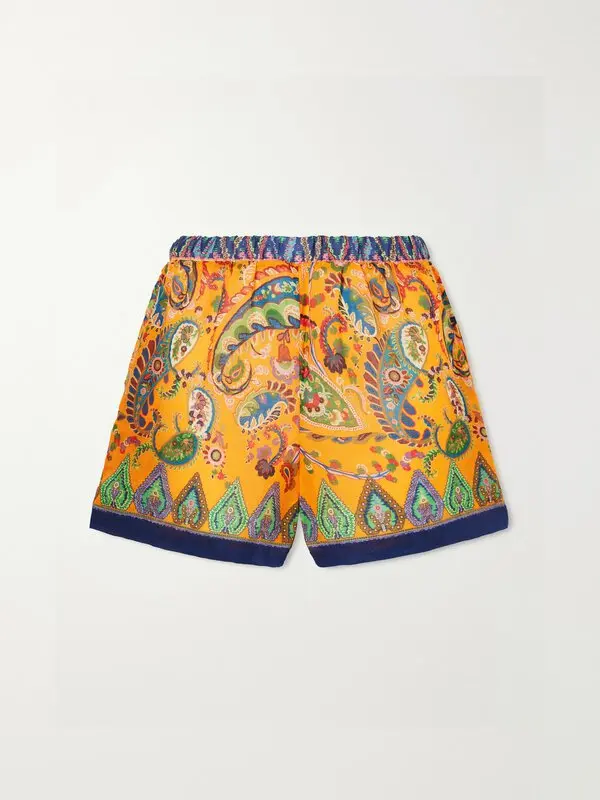 Etro Paisley-print Ramie Shorts