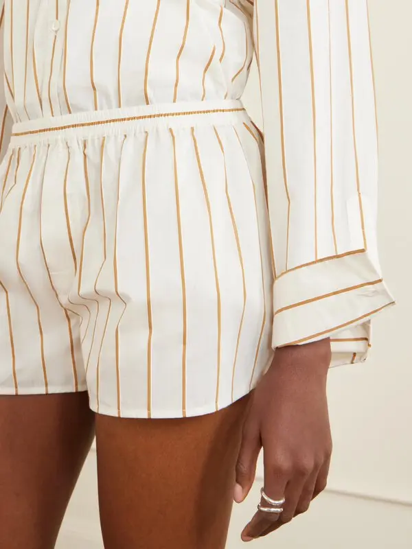 Staud Rove Striped Cotton-blend Shorts