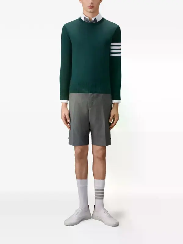 Thom Browne 4-bar Stripe Crew Neck Sweater