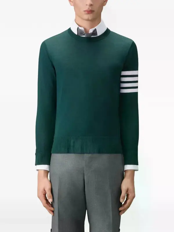 Thom Browne 4-bar Stripe Crew Neck Sweater