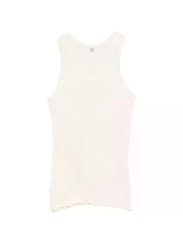 TOTEME Crinkled-texture Sleeveless Top - Neutrals