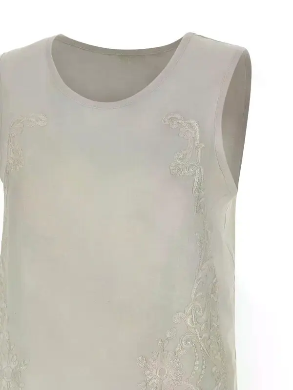 MAURIZIO MYKONOS Sleeveless Lace Embroidered Blouse
