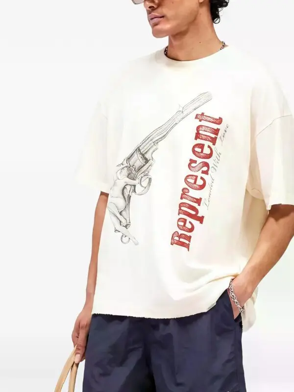 REPRESENT Graphic-print Raw-cut T-shirt