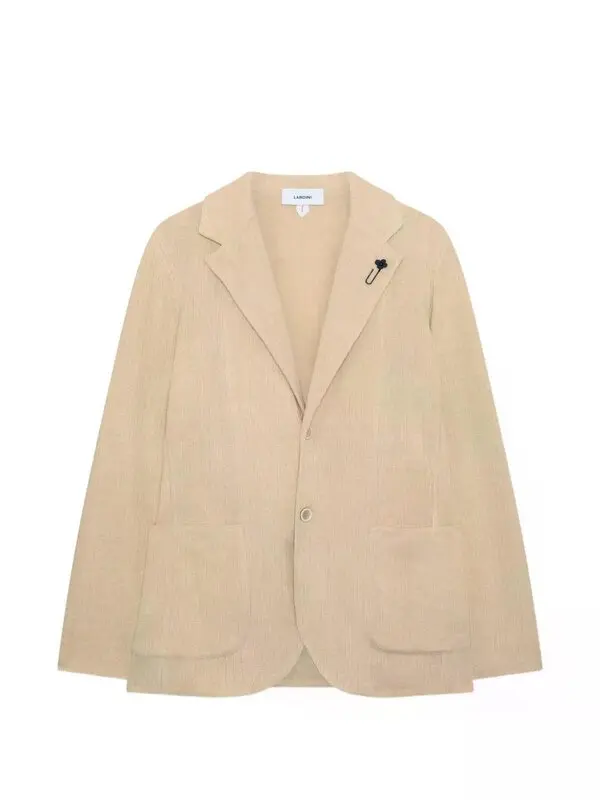 LARDINI Single-breasted Ribbed Jacket